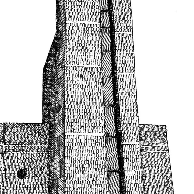The Brunswick Building Drawing Leeds Poster | Etsy