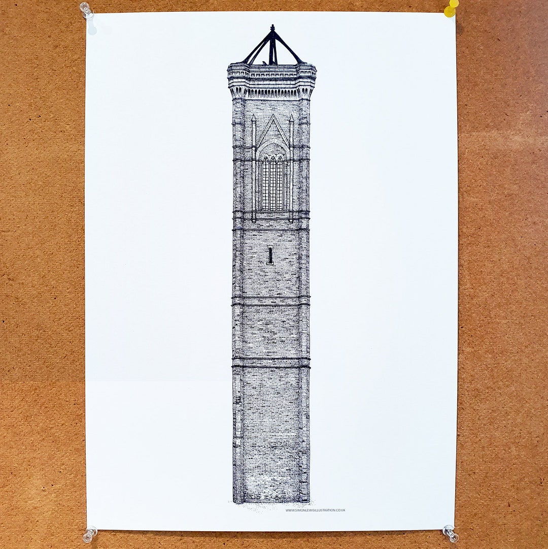Tower Works III - Drawing - Leeds Illustration Art Poster - Etsy