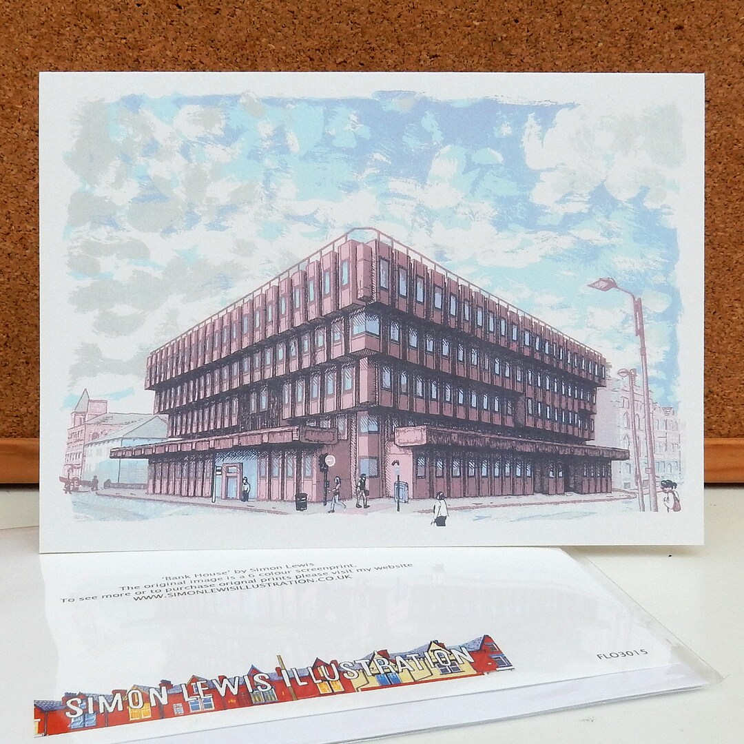 Bank House - Leeds Greeting Card - Yorkshire Art / Illustration - Etsy