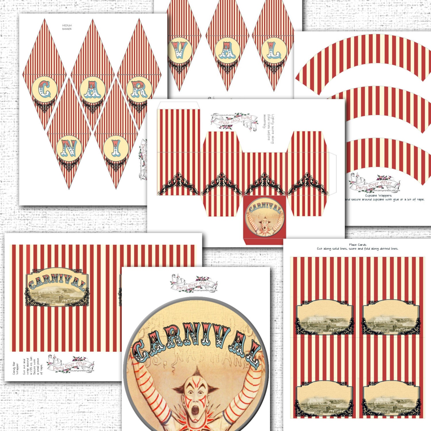 Carnival Printable Party Kit Pack Instant Download - Etsy