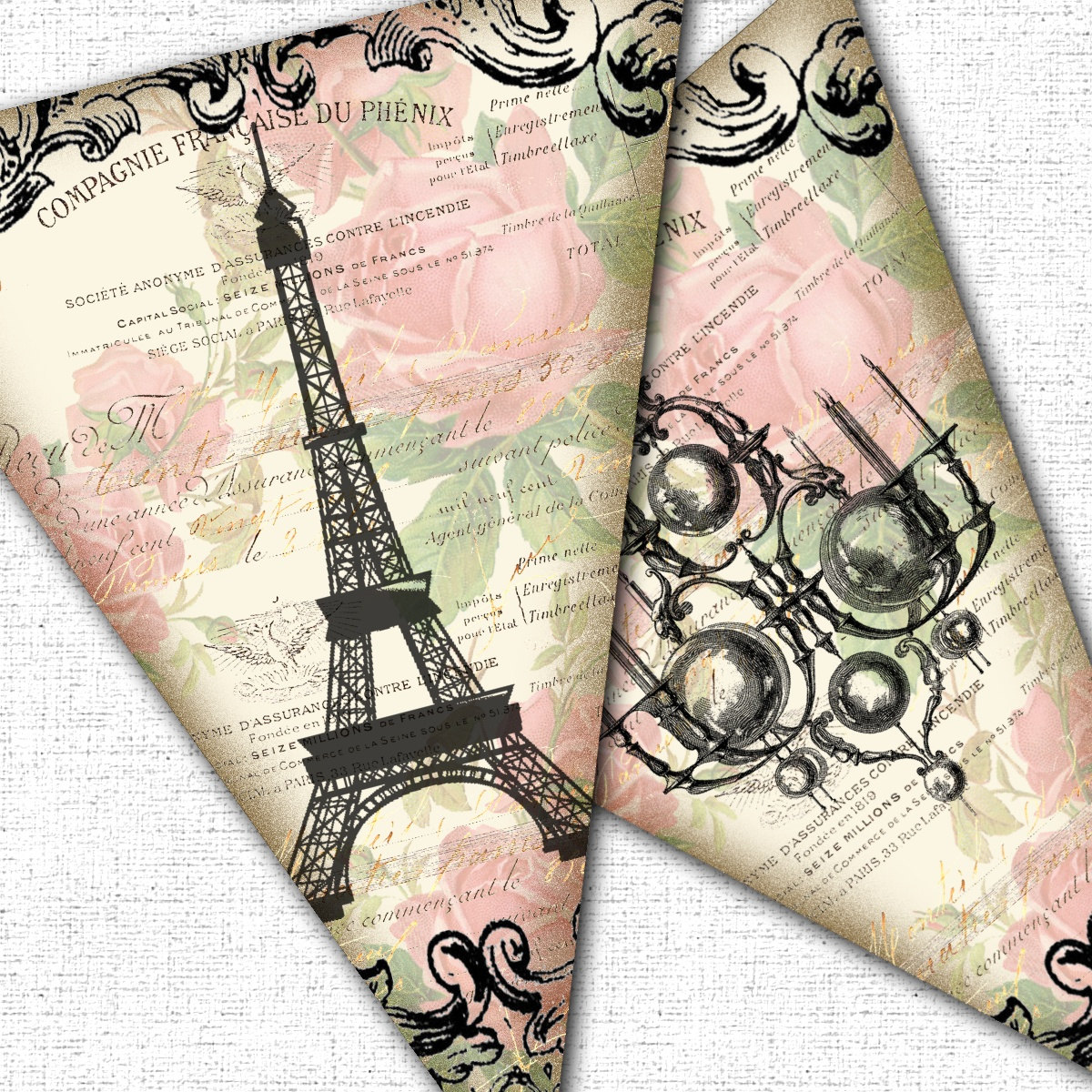 Vintage French Parisian Banner, Home Decor, Printable Instant Download ...