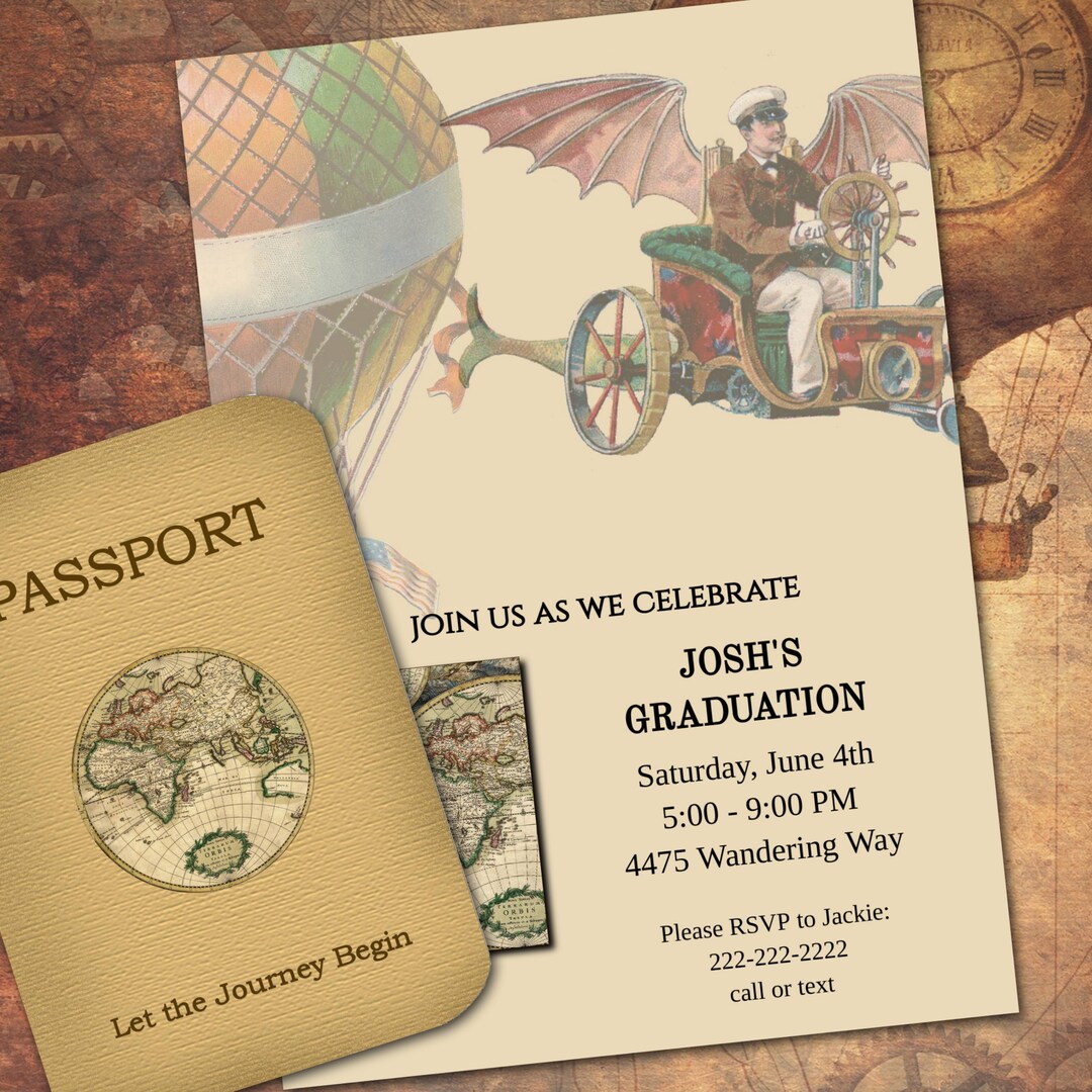 Travel Party, Passport Invitation, Bon Voyage Party, Going Away Party ...