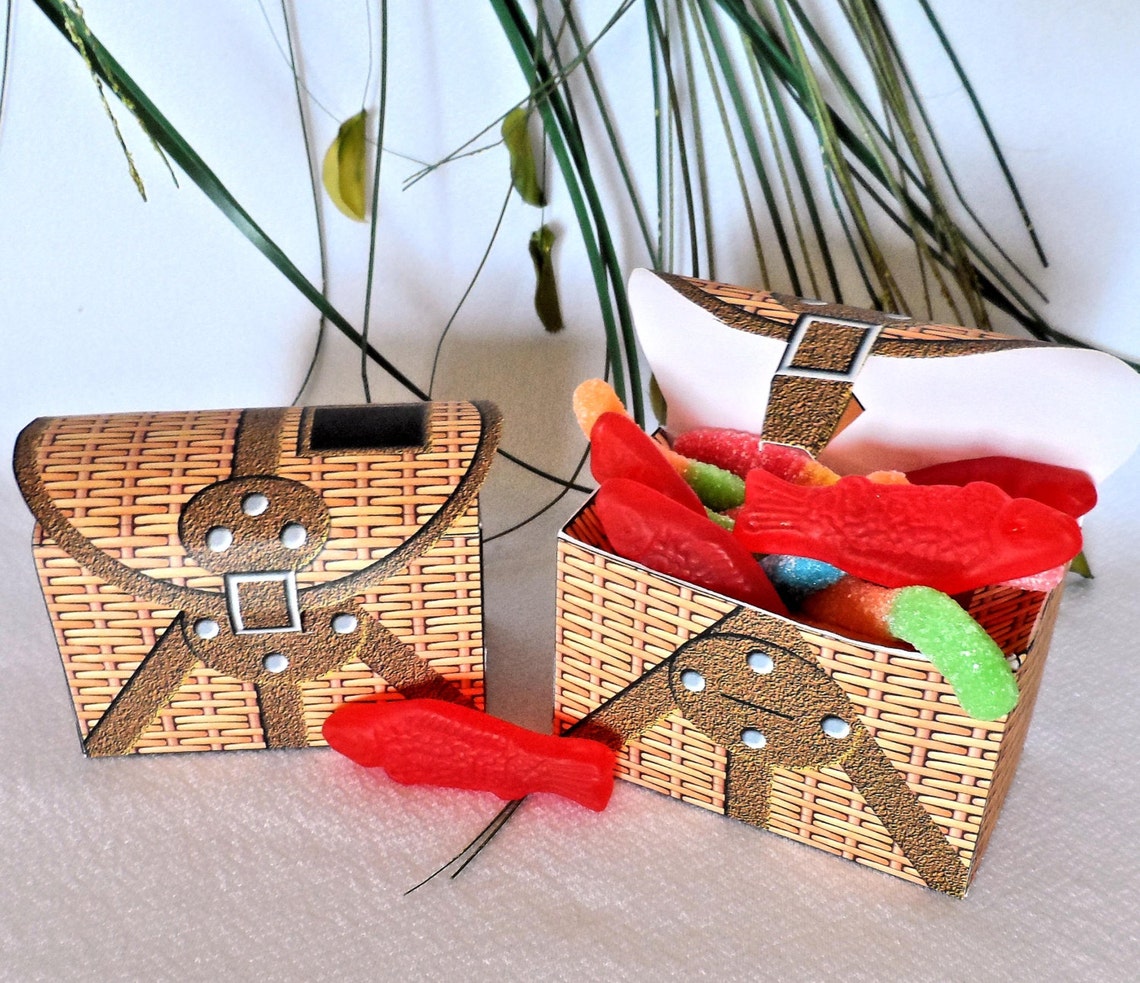 Fishing Creel Favor Box Printable File - Etsy