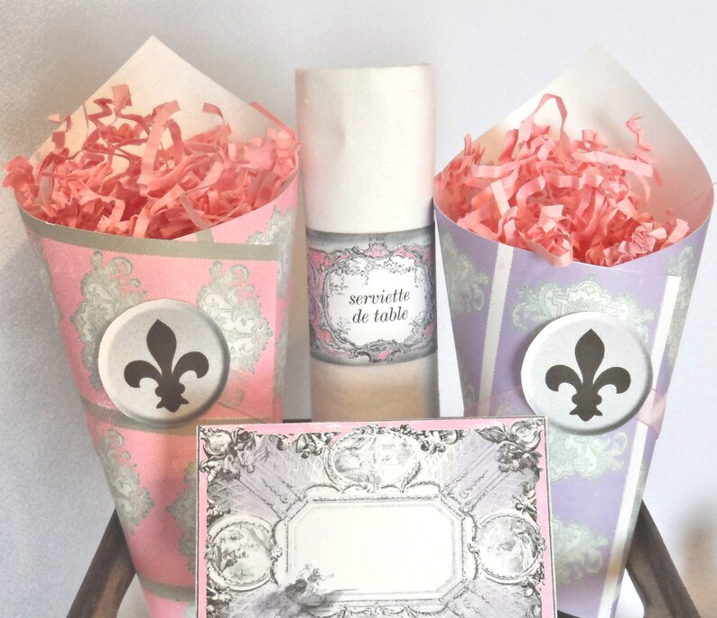 French Parisian Printable Party Pack Kit Instant Download Pink - Etsy