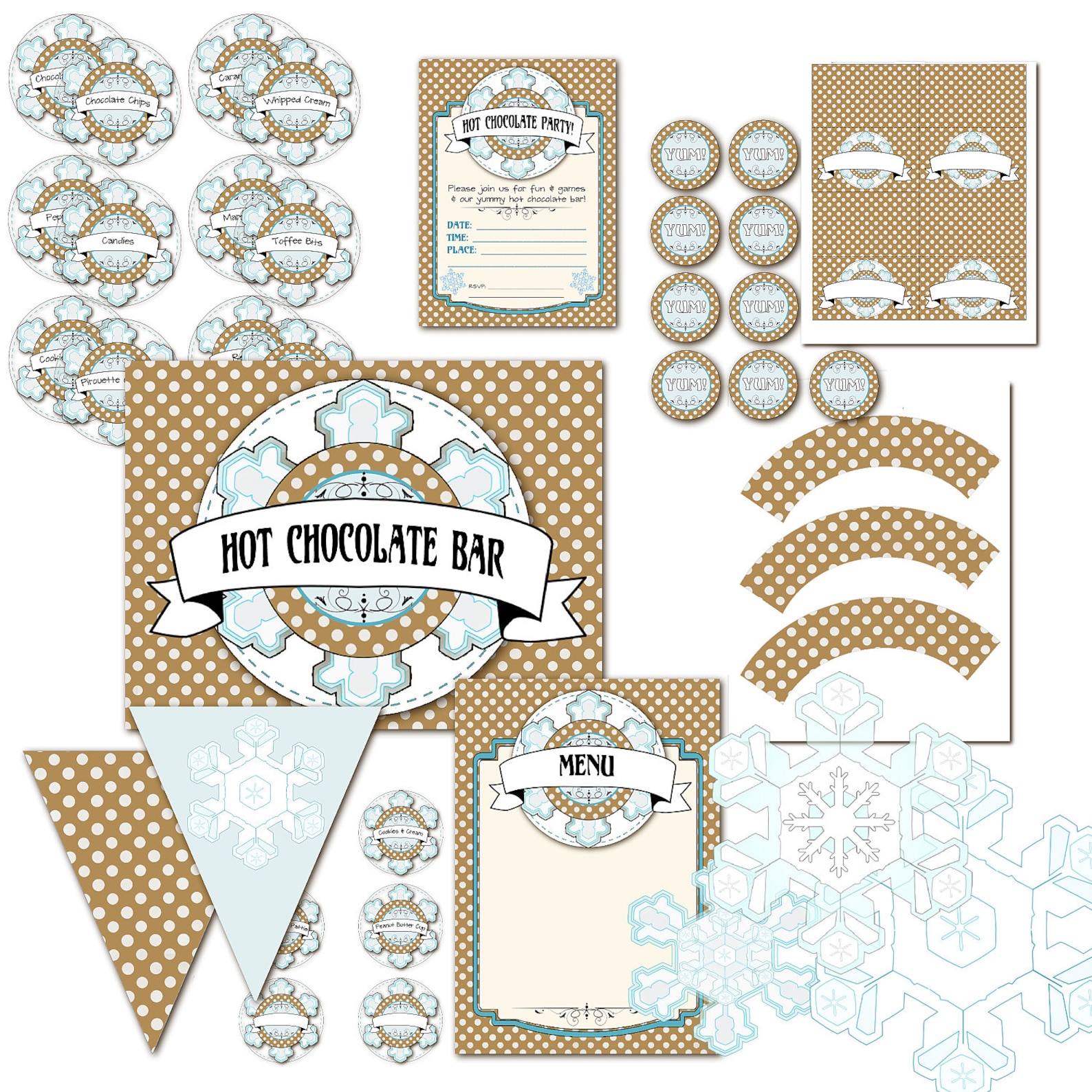 Hot Chocolate Bar Printable Party Pack Kit Instant Download - Etsy