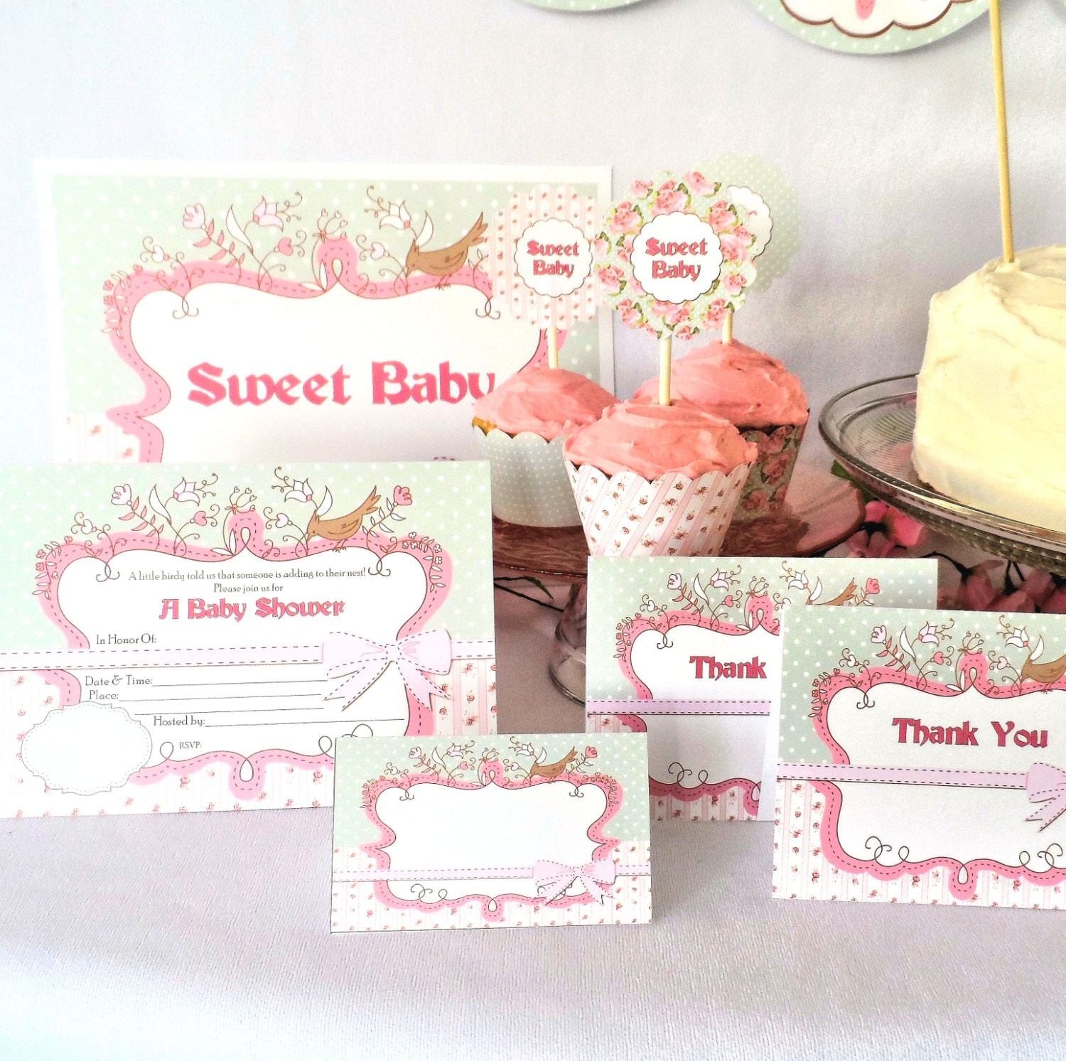 Sweet Baby Girl Shower Printable Pack Party Kit Instant Download - Etsy