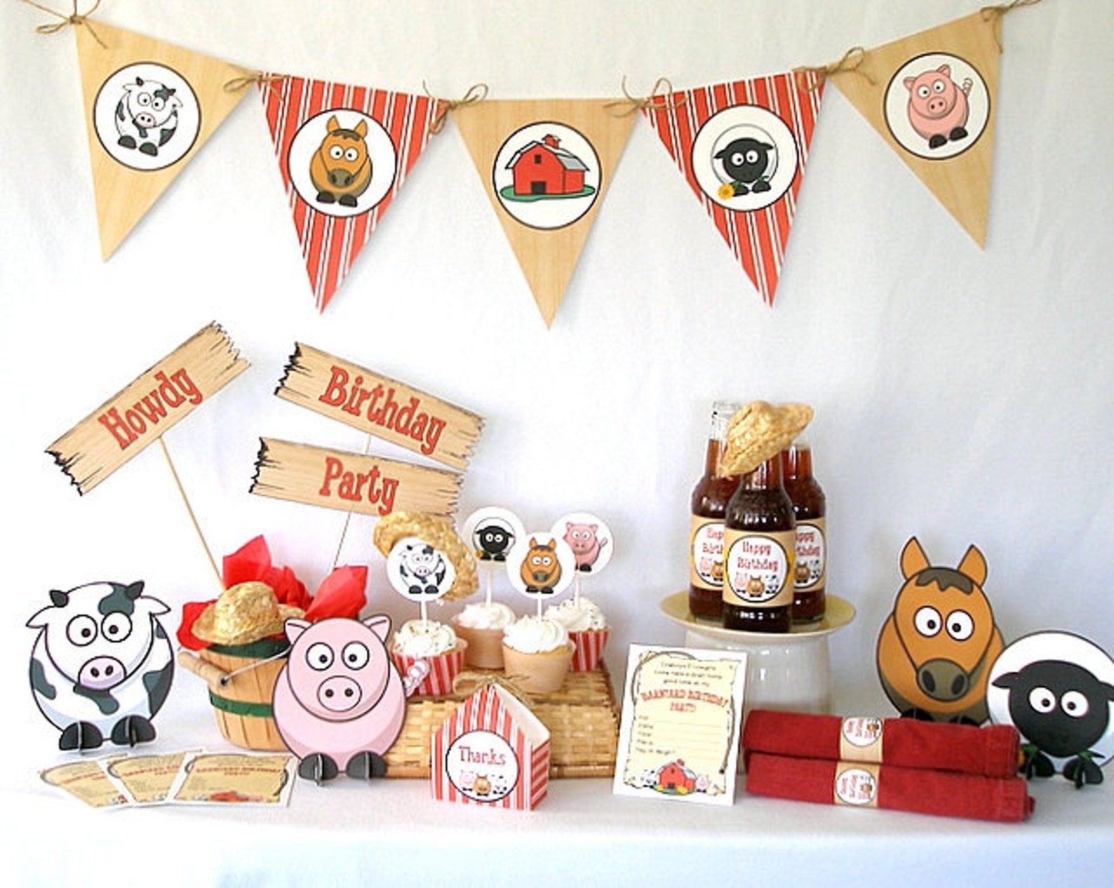 Farm Barnyard Birthday Printable Party Pack Kit Instant Download - Etsy
