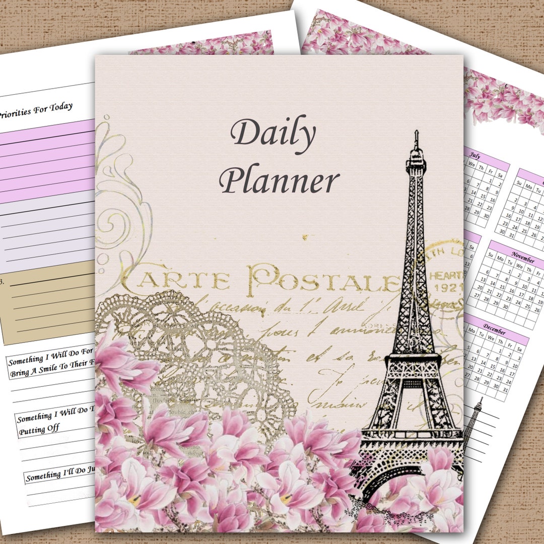 French Parisian Daily Printable Planner, Simple to Use, Instant ...