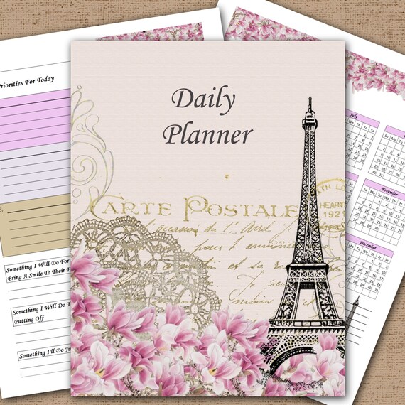 French Parisian Daily Printable Planner Simple to Use | Etsy