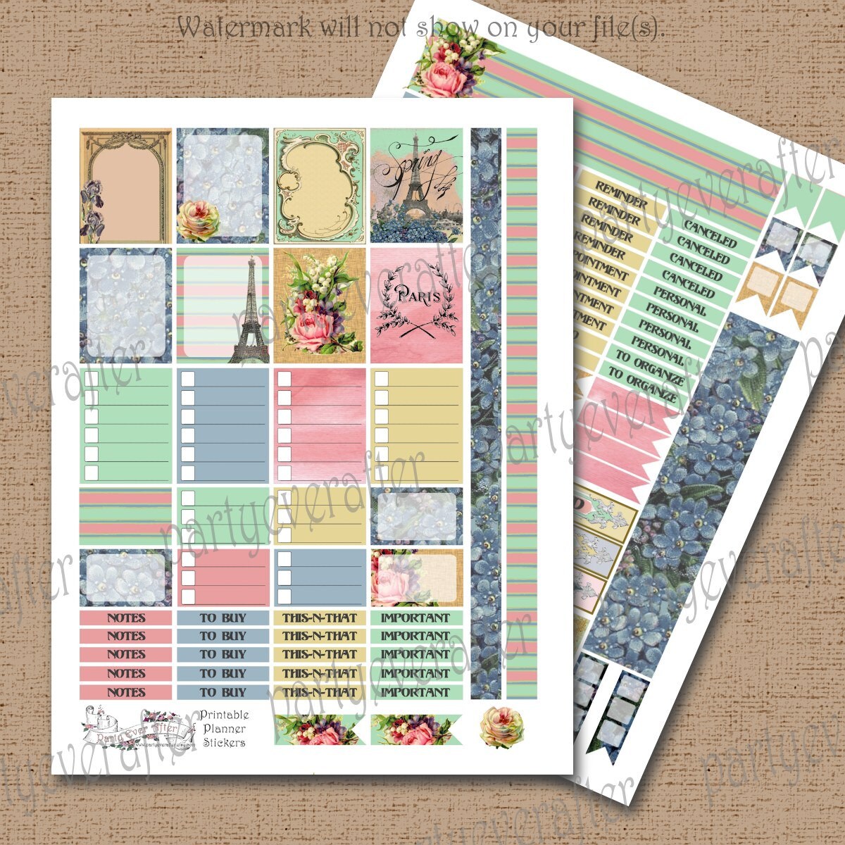Printable Planner Stickers French Parisian Instant Download - Etsy