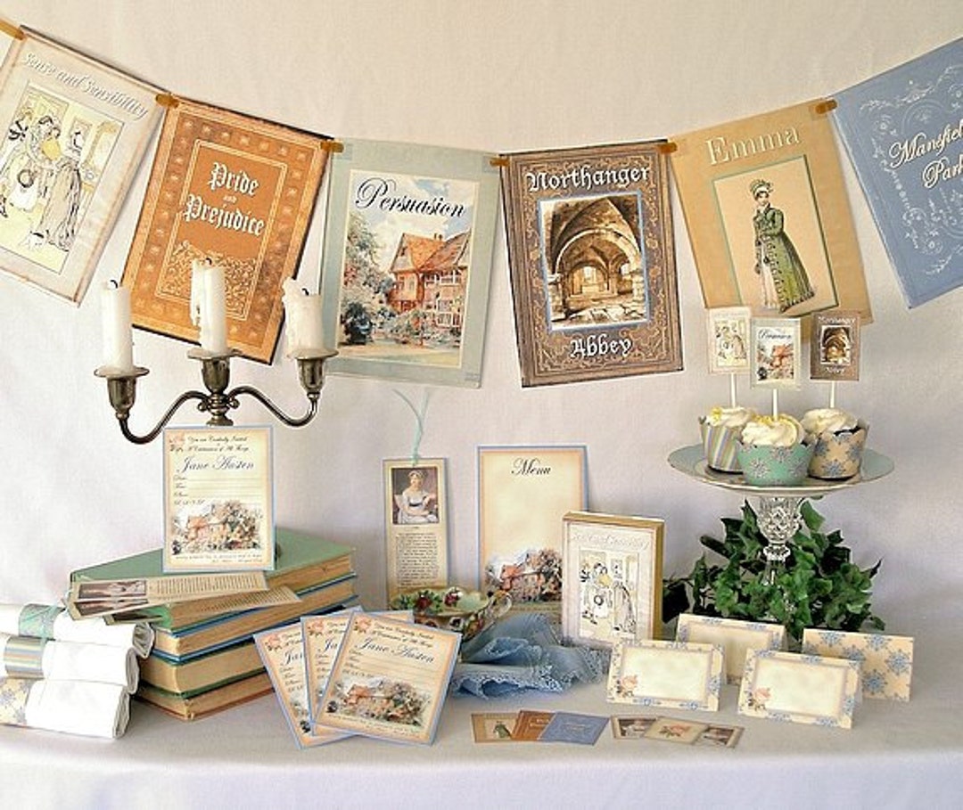 Jane Austen Pride and Prejudice, Printable Party Pack Kit, Regency ...