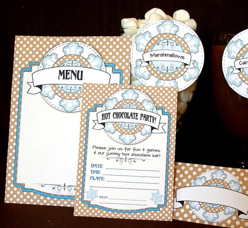 Hot Chocolate Bar Printable Party Pack Kit Instant Download - Etsy