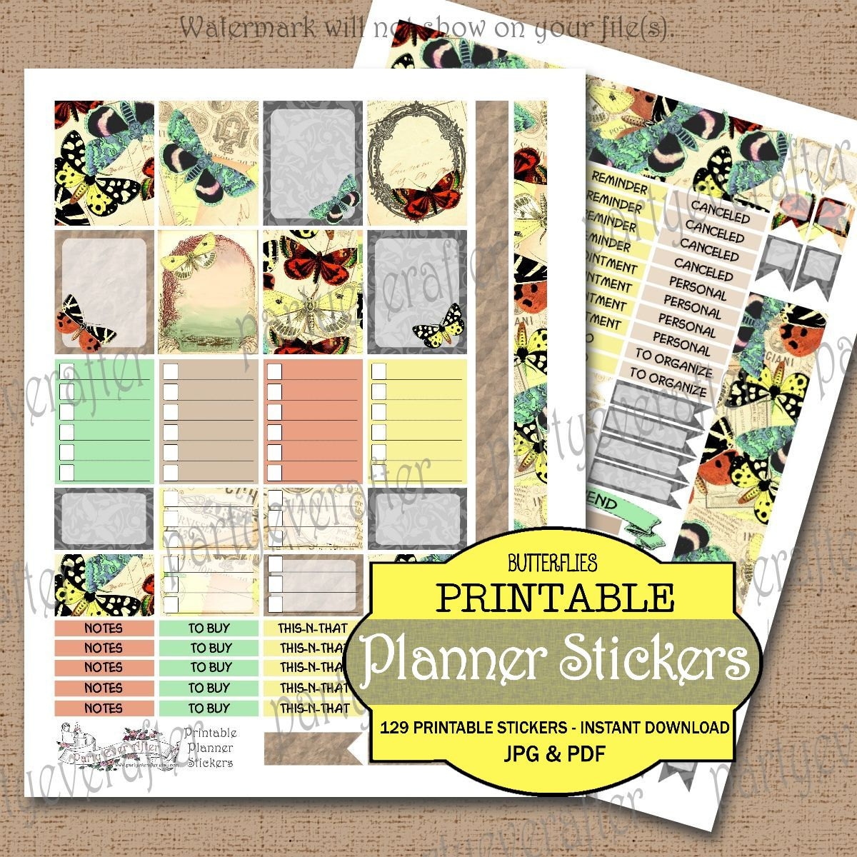 Printable Planner Stickers Instant Download Printable Stickers - Etsy