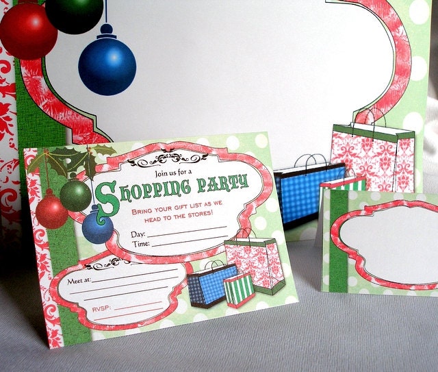Christmas Shopping Printable Party Pack Kit DIY Instant Download - Etsy