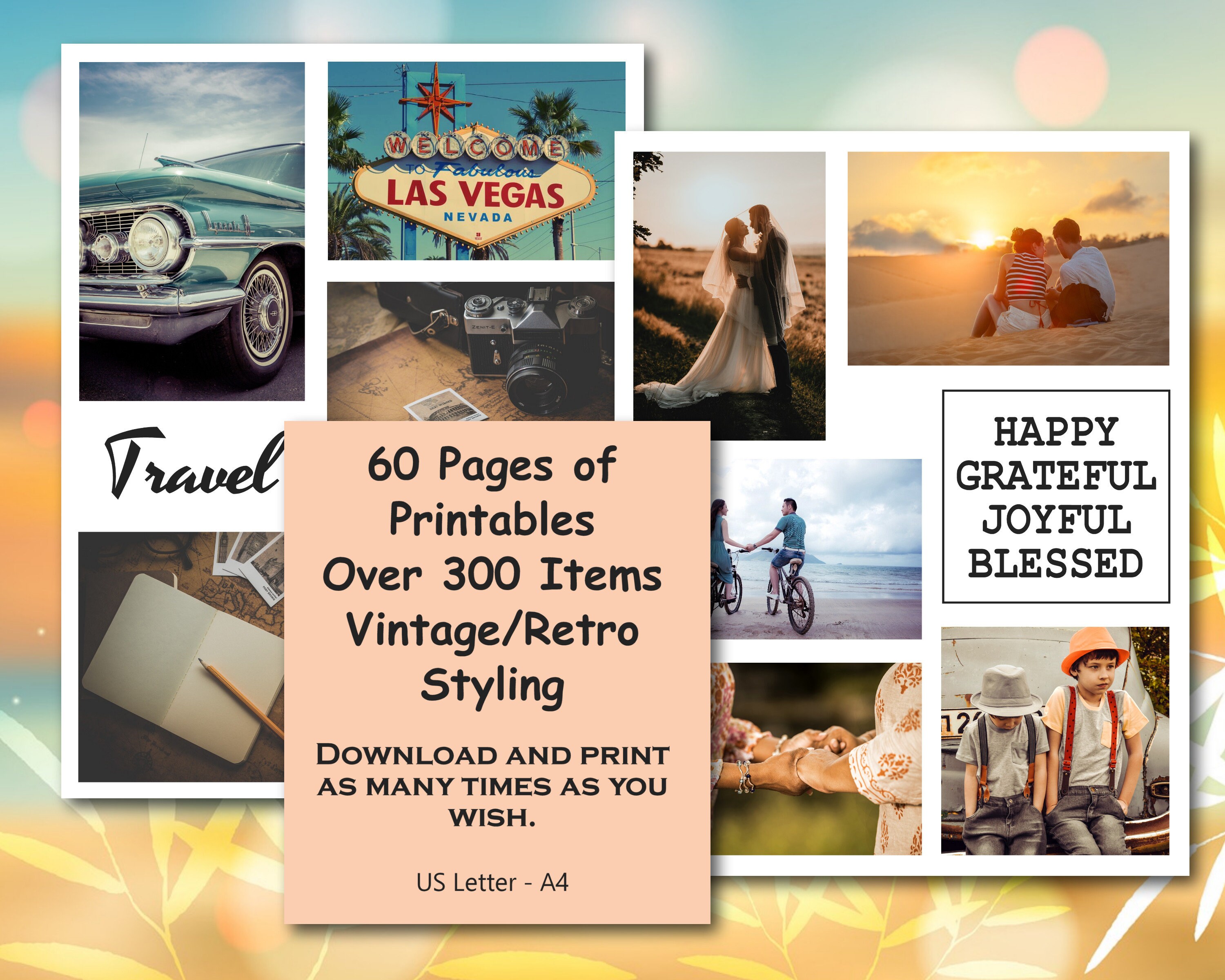 Vision Board 2024 Kit Printables Vintage Retro Style Instant Download ...