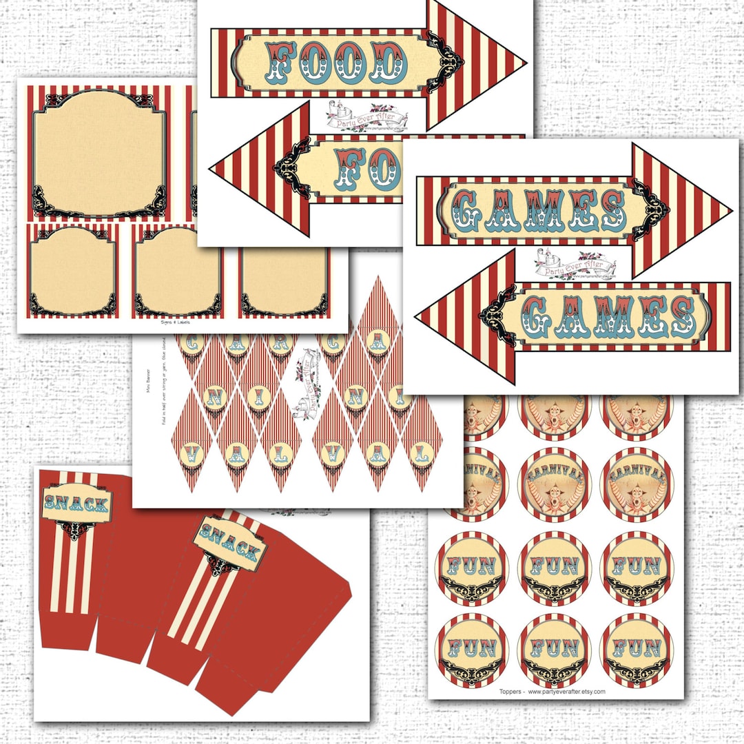 Carnival Printable Party Kit Pack Instant Download - Etsy