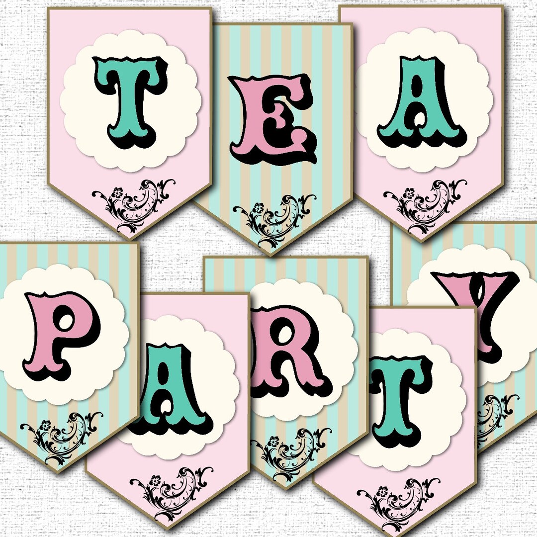 Tea Party Banner Printable Instant Download - Etsy