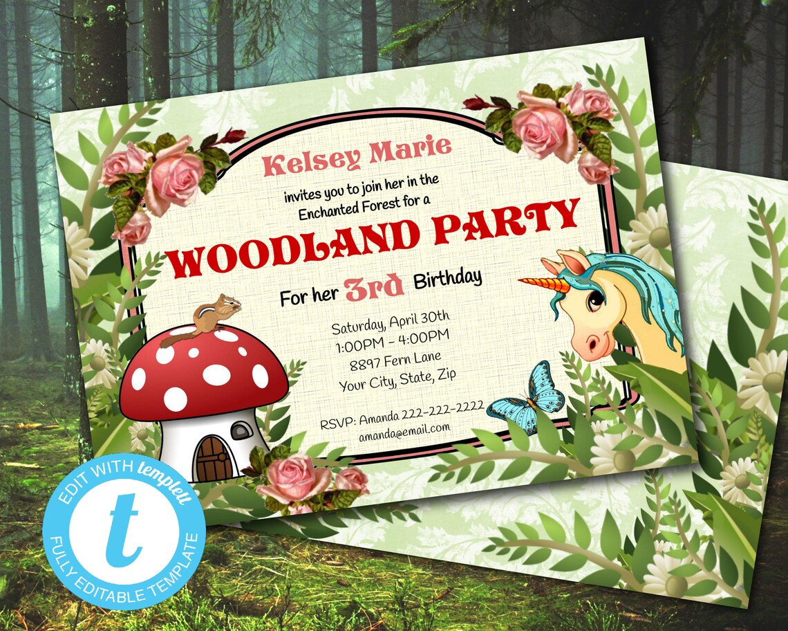 Woodland Birthday Enchanted Forest Party Camp Woodland - Etsy