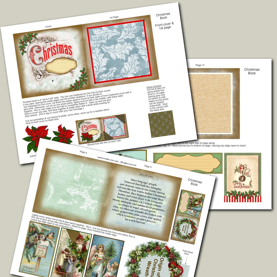Printable Mini Christmas Book Stocking Stuffer Journal Album Instant ...