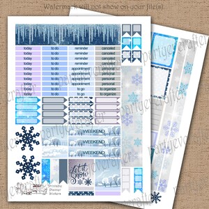 Printable Planner Stickers Instant Download Winter Wonderland Snow - Etsy