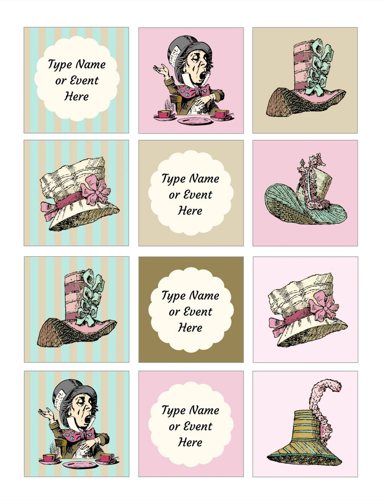 Mad Hatter Tea Alice in Wonderland Printable Party Pack Kit - Etsy