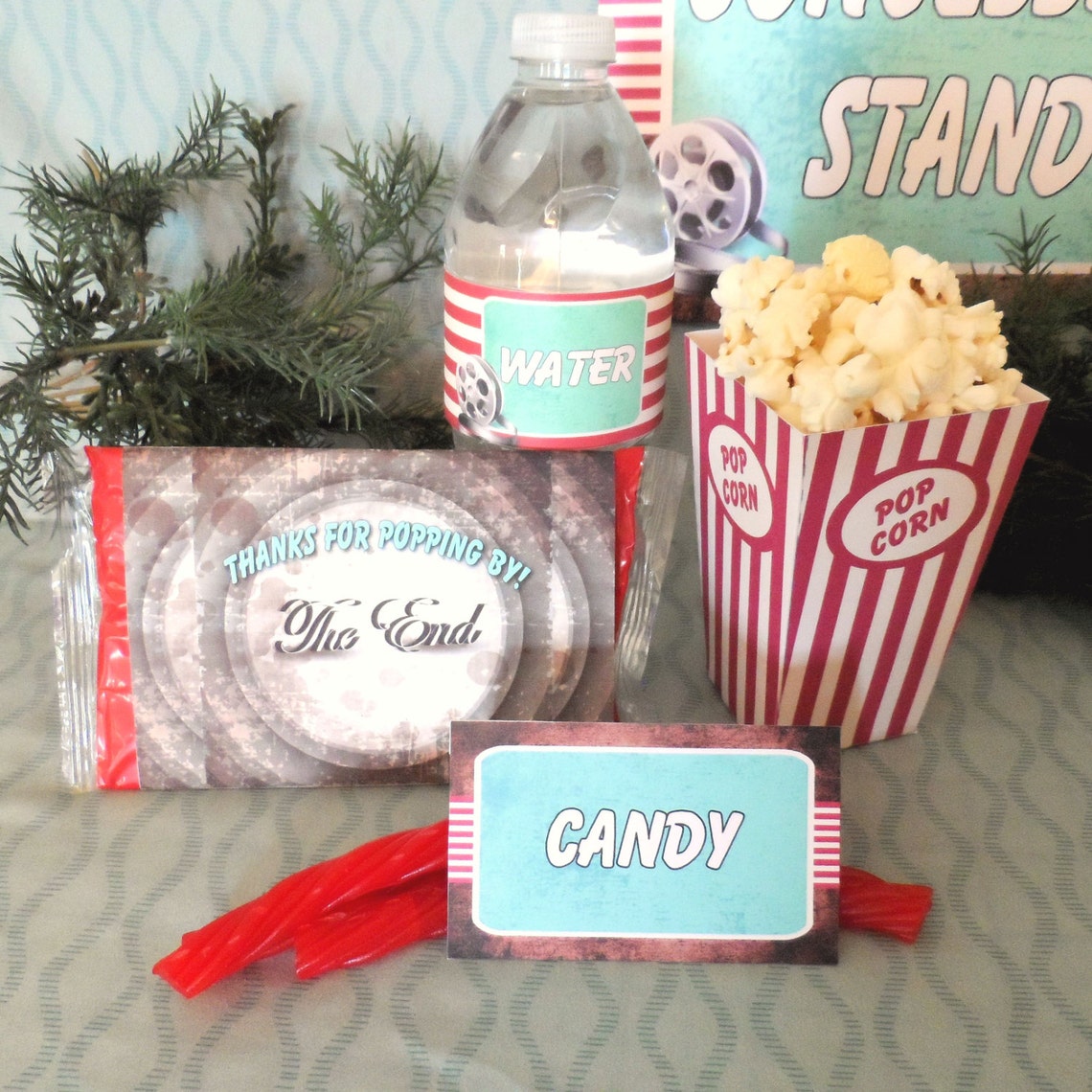Backyard Vintage Movie Night Party Pack Kit Instant Download - Etsy