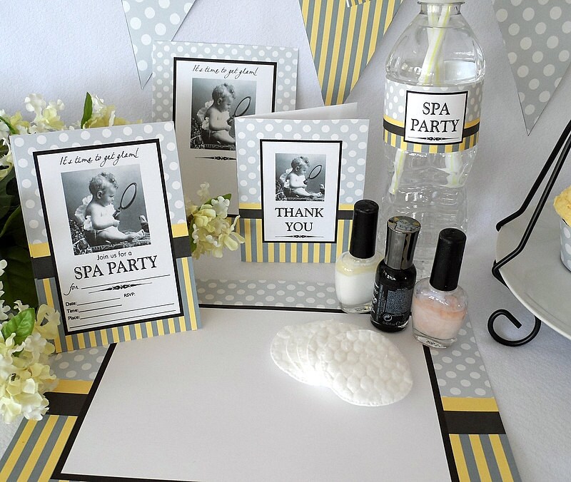 Pampering Spa Printable Party Pack Kit Instant Download - Etsy
