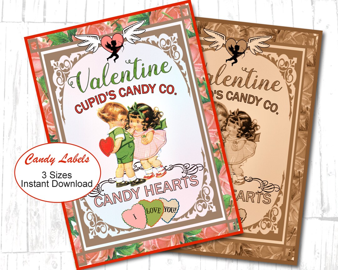 Vintage Valentine Candy Labels, Printable Instant Download, Valentine ...