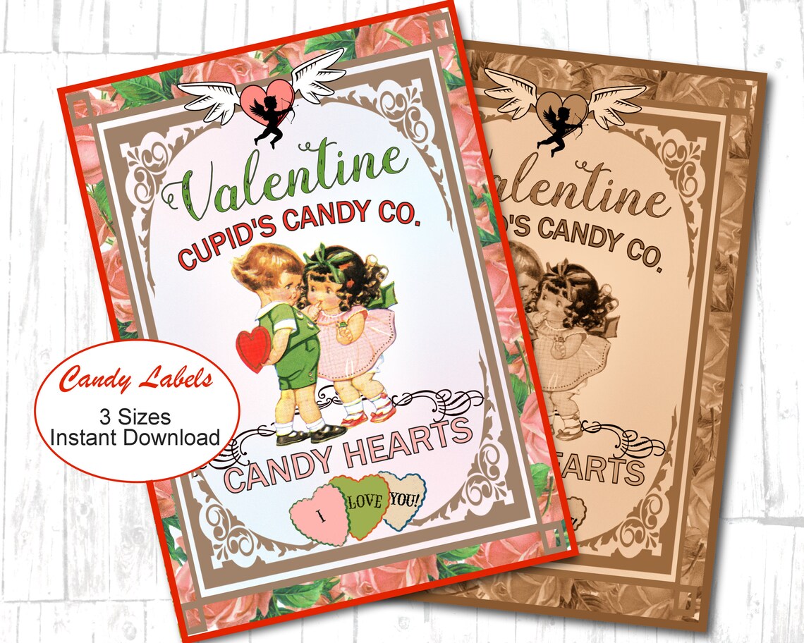 Vintage Valentine Candy Labels, Printable Instant Download, Valentine ...