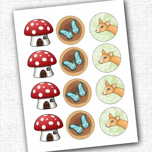 Enchanted Forest Woodland Cupcake Toppers Tags Printable Instant ...