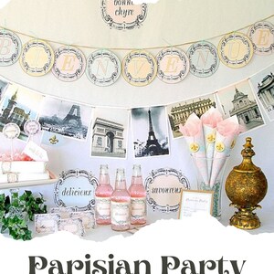 Parisian Printable Party Pack Kit, Instant Download Files, Editable ...