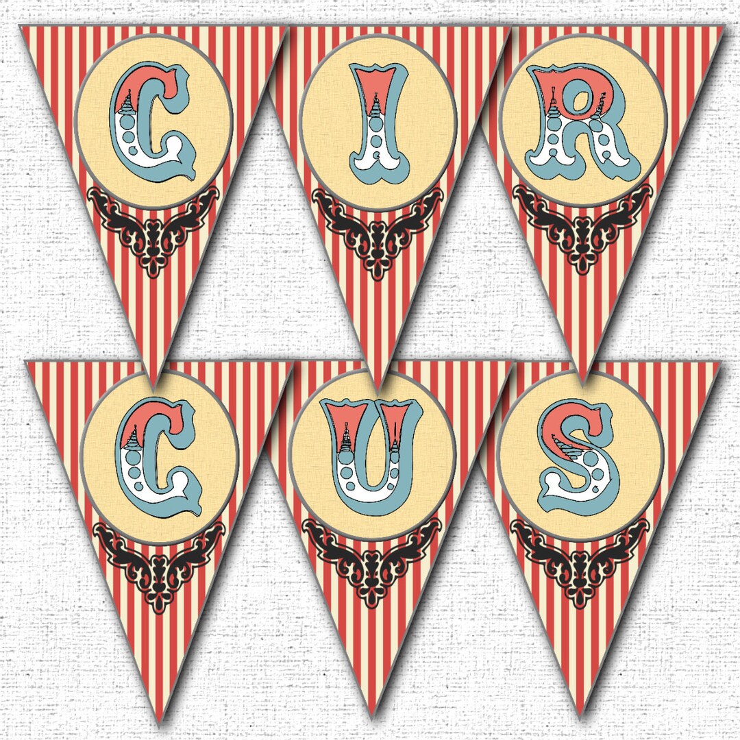 Vintage Circus Banner Printable Instant Download Files - Etsy