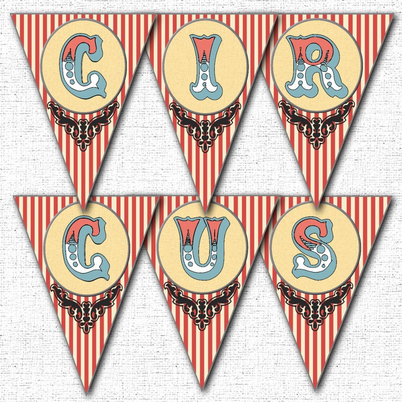 Vintage Circus Banner Printable Instant Download Files - Etsy