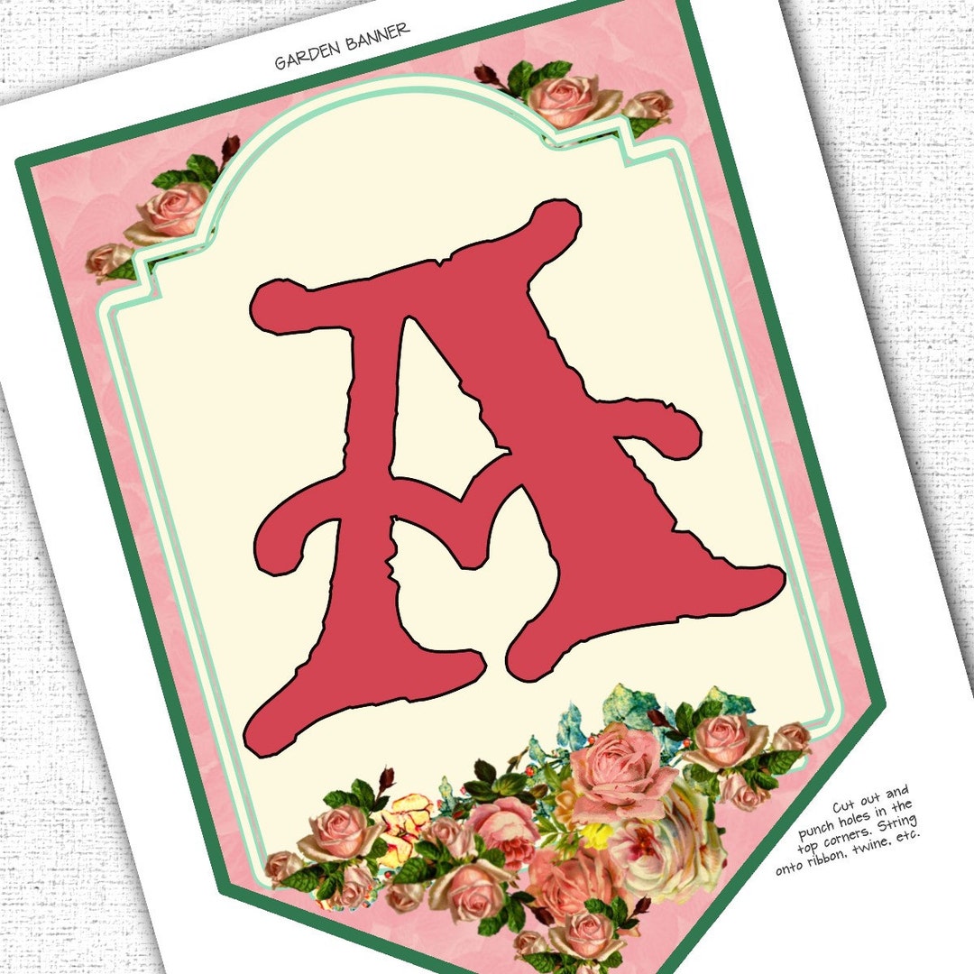 Garden Party Banner, Tea Party Banner, Garden Bunting, Floral Birthday ...