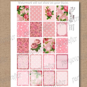 Printable Planner Sticker Sheet Instant Download Polka Dots Pink Roses ...