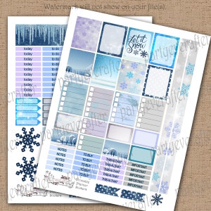 Printable Planner Stickers Instant Download Winter Wonderland Snow - Etsy