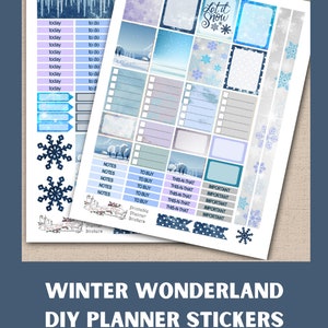 Printable Planner Stickers Instant Download Winter Wonderland Snow - Etsy