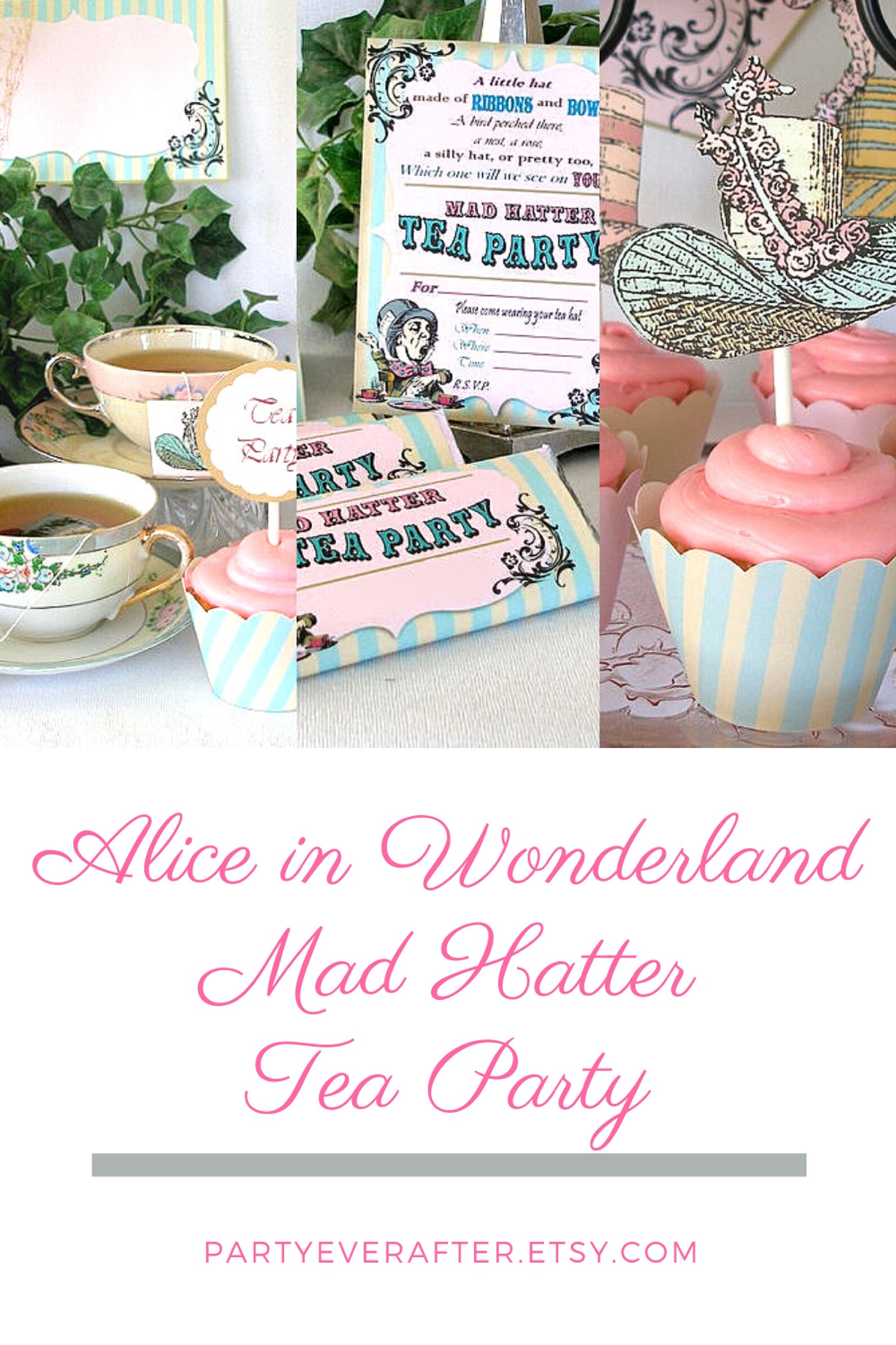 Mad Hatter Tea Alice in Wonderland Printable Party Pack Kit - Etsy
