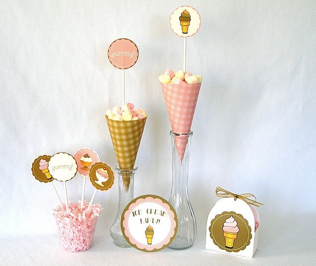 Ice Cream Social Printable Party Pack Kit Instant Download - Etsy