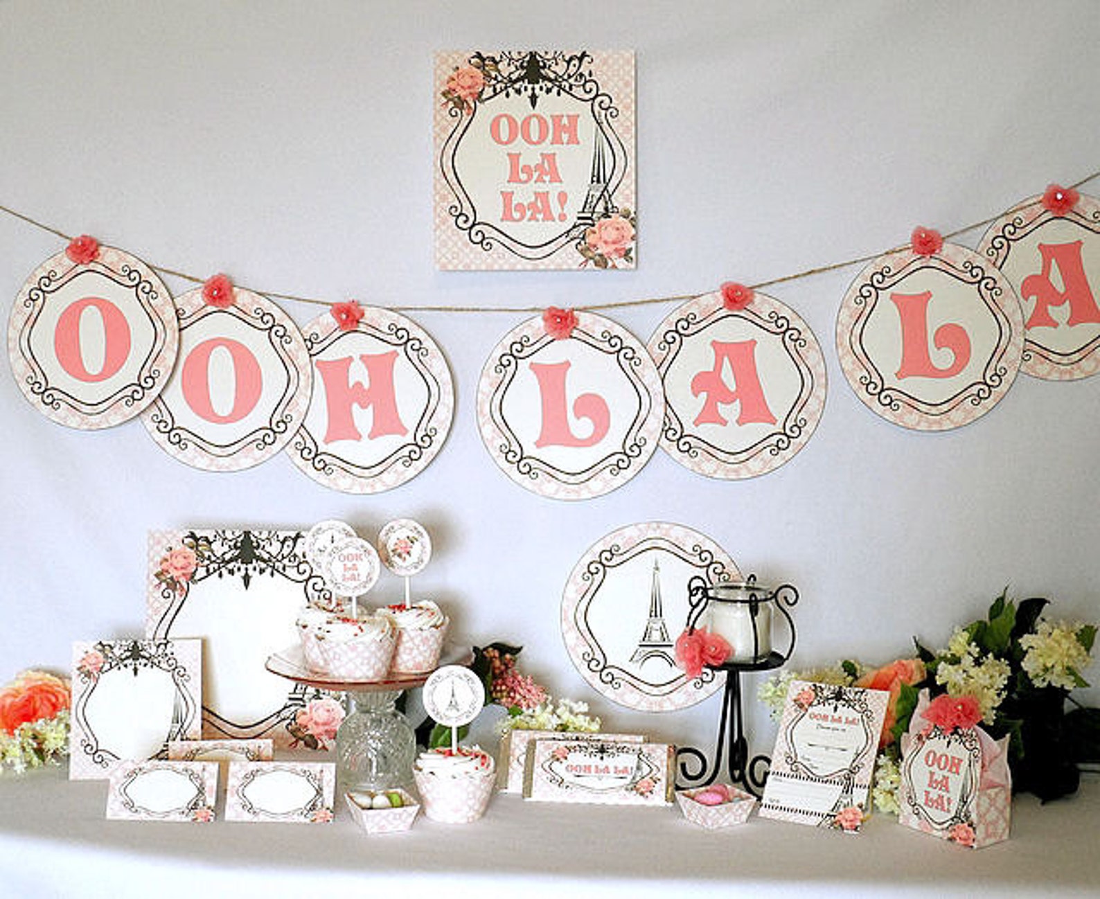 Parisian Party Banner Ooh La La French Printable Instant Download File ...