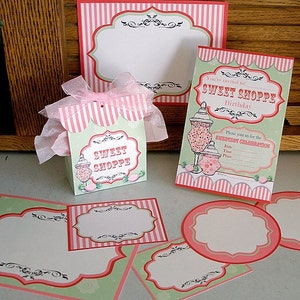 Sweet Shoppe Candy Birthday Printable Party Pack Kit Instant Download ...