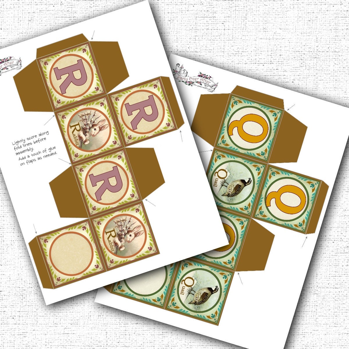 Vintage Baby Blocks, Printable Blocks, Baby Shower Blocks, Printable ...