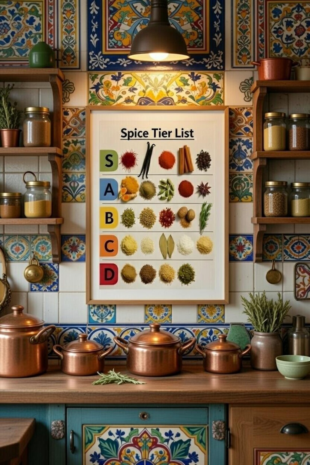 Spice Tier List Wall Art Printable, Modern Kitchen Food Poster for Home ...