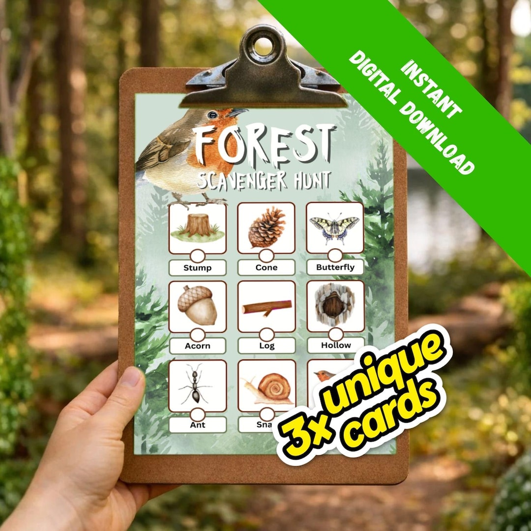 Forest Scavenger Hunt Printable – Nature Activity for Kids (digital ...