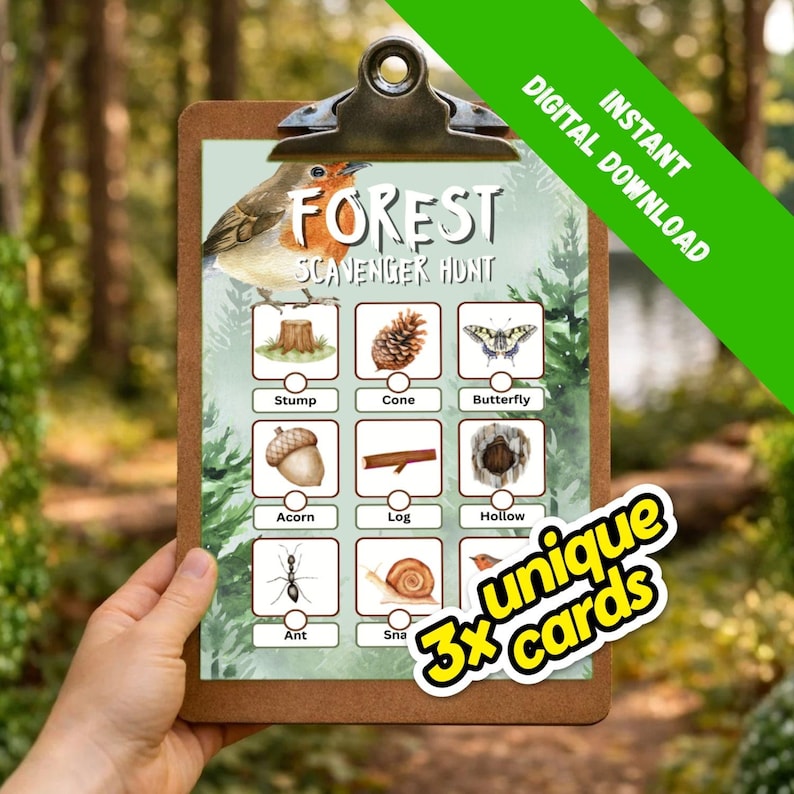 Forest Scavenger Hunt Printable – Nature Activity for Kids (digital ...
