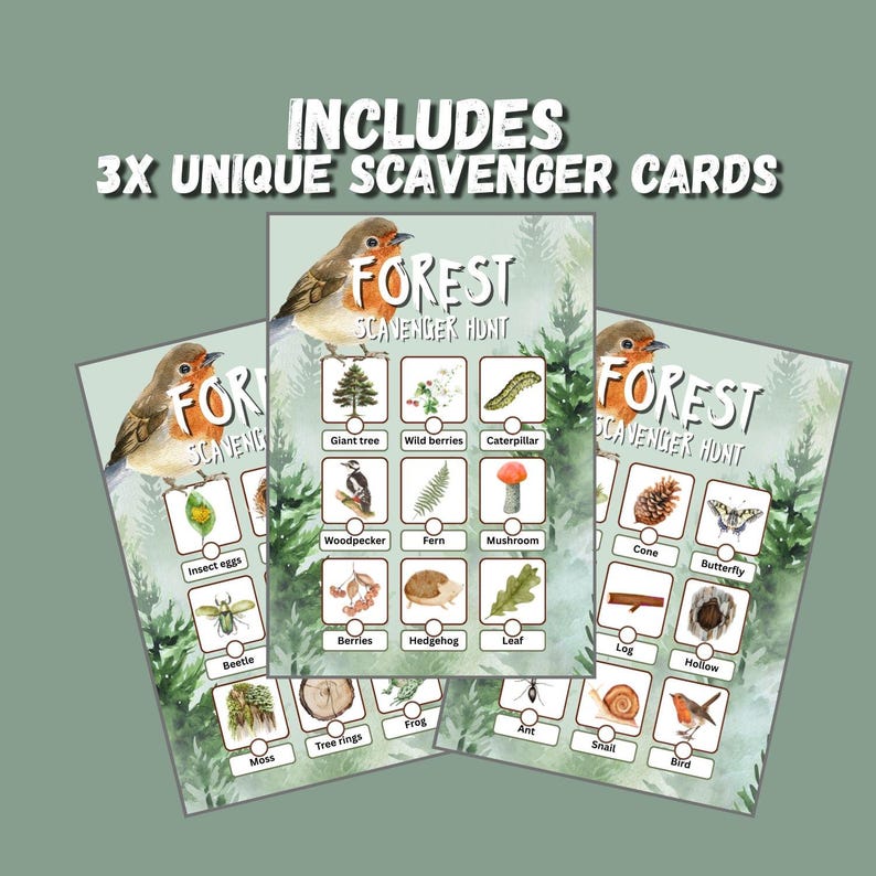 Forest Scavenger Hunt Printable – Nature Activity for Kids (digital ...