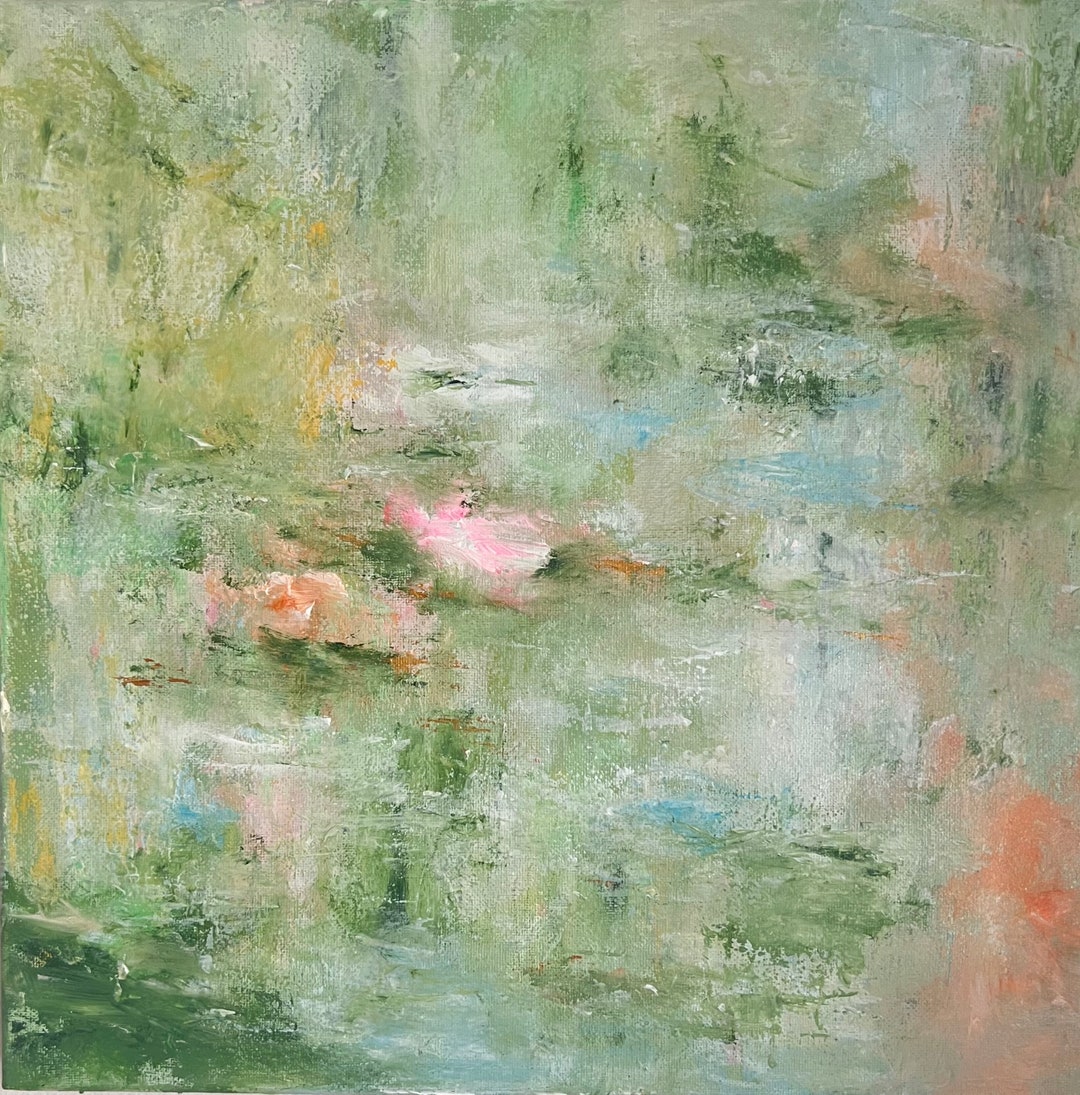 Abstract Water Lily Flower Original Acrylic Painting Water Lilies Lily ...