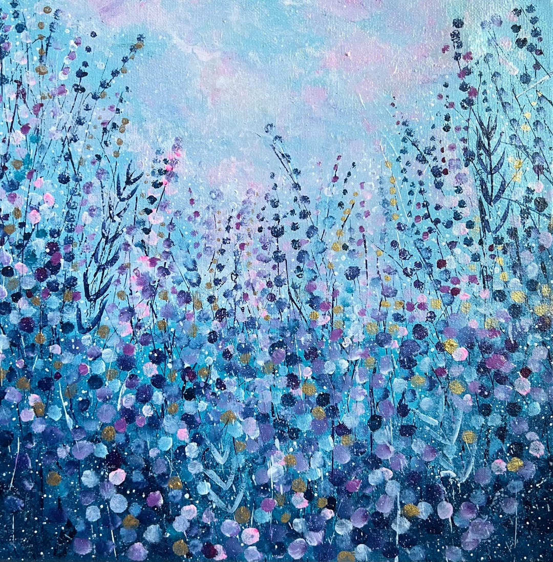 Original Abstract Floral Wall Art, Floral Meadow Painting, Field of ...
