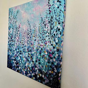 Original Abstract Floral Wall Art, Floral Meadow Painting, Field of ...