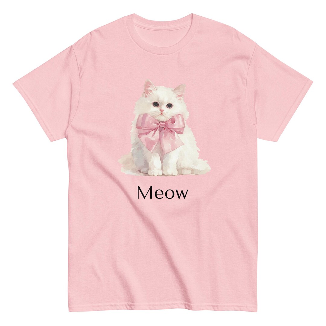 Cute Cat T-shirt, Cute Coquette Vintage Cats, Cat Lover Gift, White Cat ...